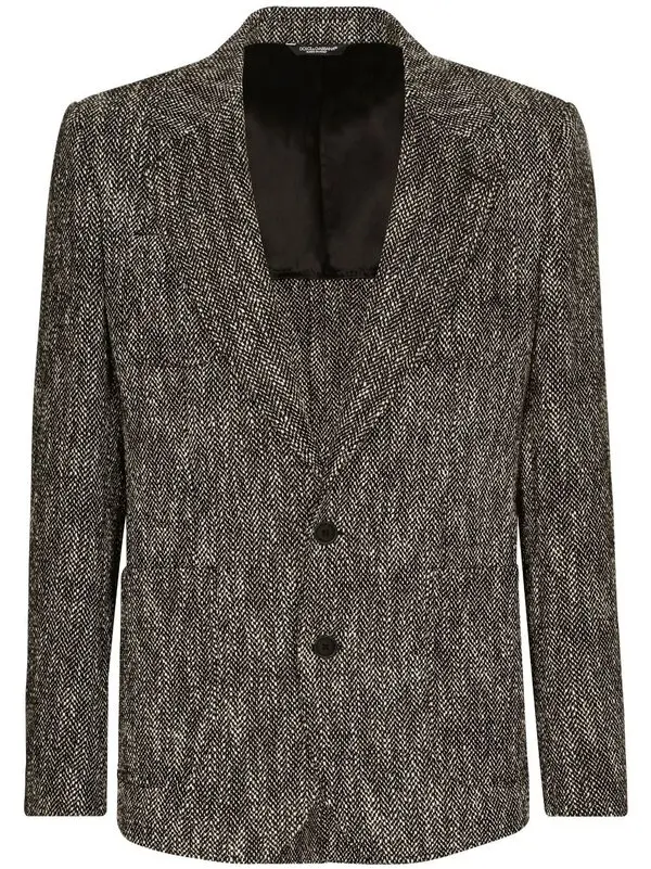 Dolce & Gabbana Single-breasted Herringbone Jacket