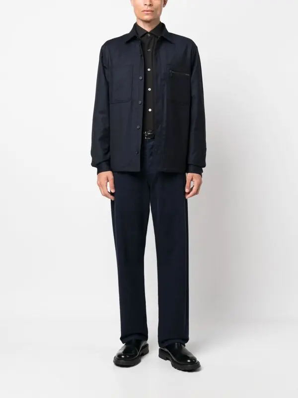 Zegna Spread-collar Cotton-cashmere Shirt