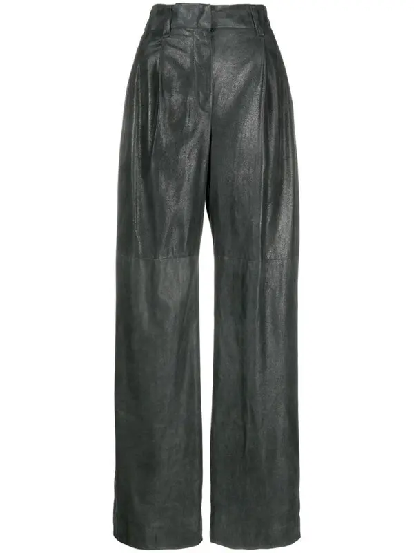 Brunello Cucinelli Straight-leg Leather Trousers