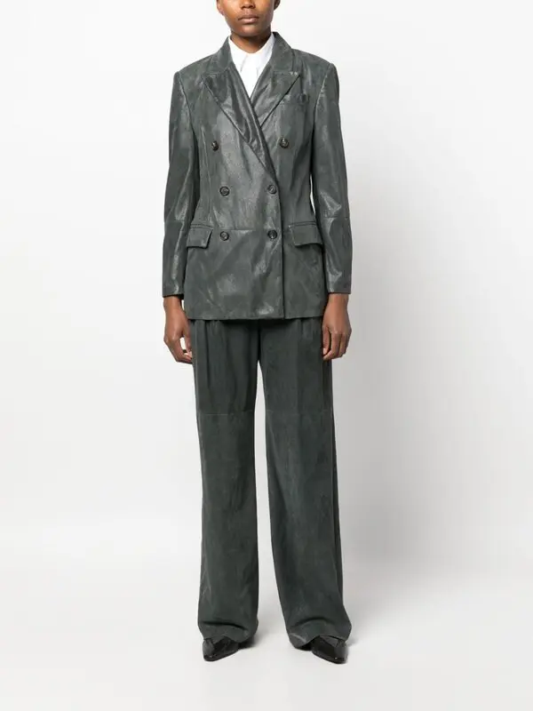 Brunello Cucinelli Straight-leg Leather Trousers