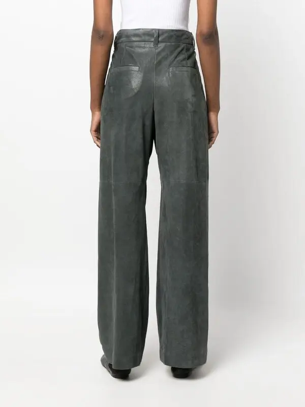 Brunello Cucinelli Straight-leg Leather Trousers