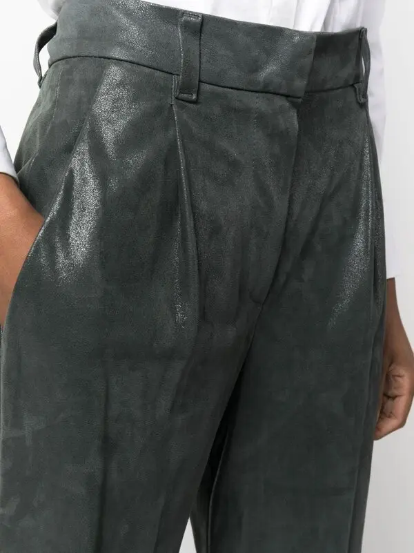 Brunello Cucinelli Straight-leg Leather Trousers