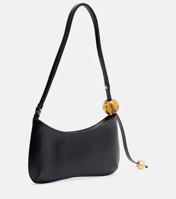 Jacquemus Le Bisou Perle Small Leather Shoulder Bag - Black