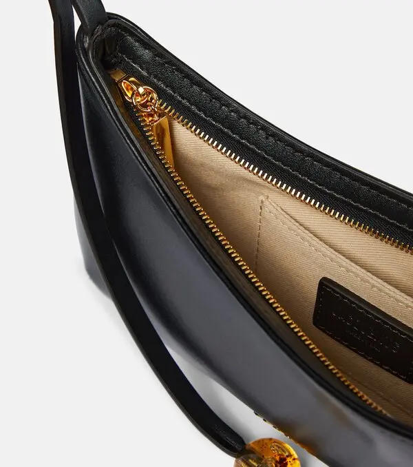 Jacquemus Le Bisou Perle Small Leather Shoulder Bag - Black
