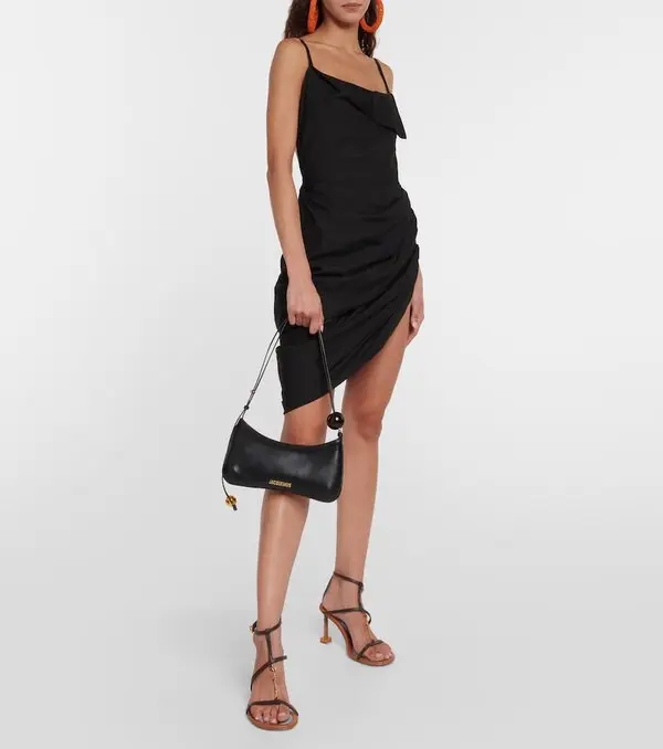 Jacquemus Le Bisou Perle Small Leather Shoulder Bag - Black