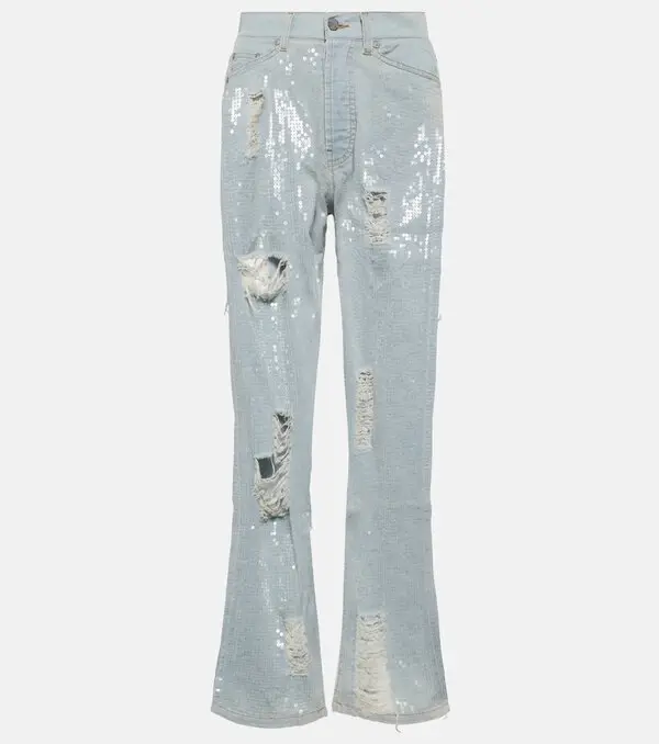 Palm Angels Embellished Straight Jeans