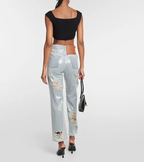 Palm Angels Embellished Straight Jeans
