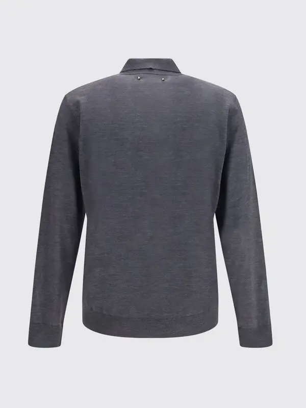 GOLDEN GOOSE Long-sleeved Knitted Wool Polo Shirt With Four-button Placket