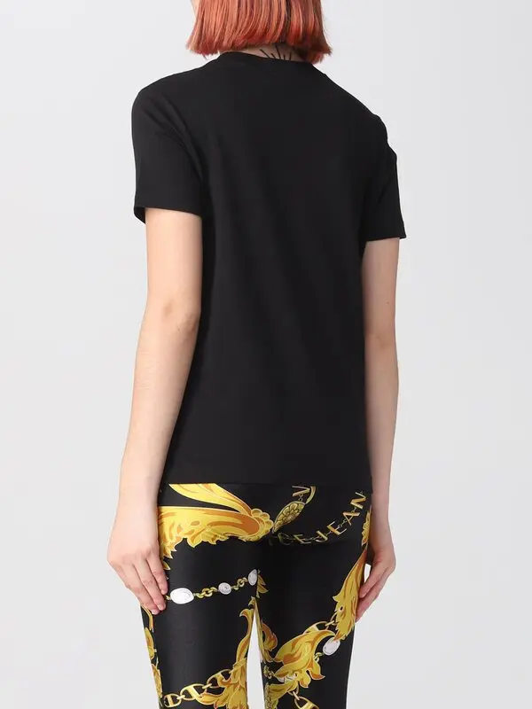 Versace Cotton T-shirt With Logo Detail - Black