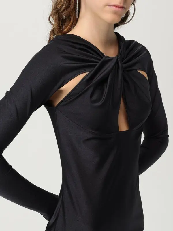 Coperni Long Sleeve Cut-out Dress - Black