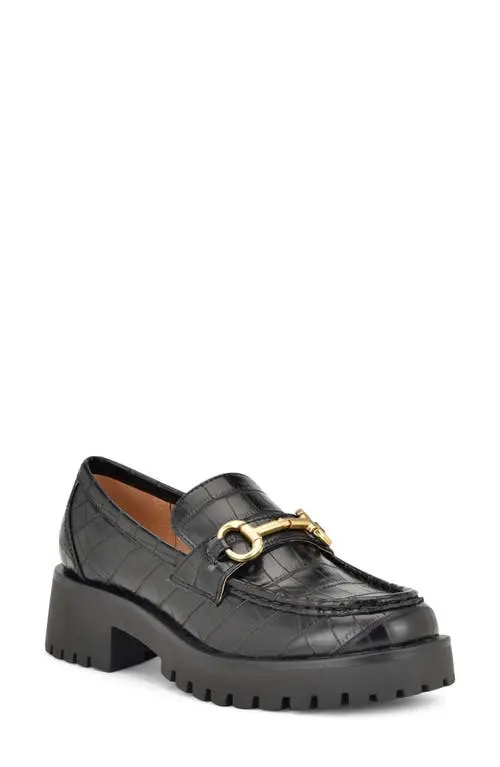 Nine West Allmy Platform Loafer - Black Embossed