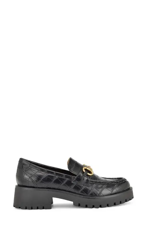 Nine West Allmy Platform Loafer - Black Embossed