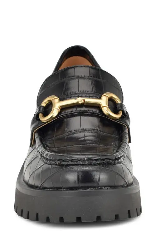 Nine West Allmy Platform Loafer - Black Embossed