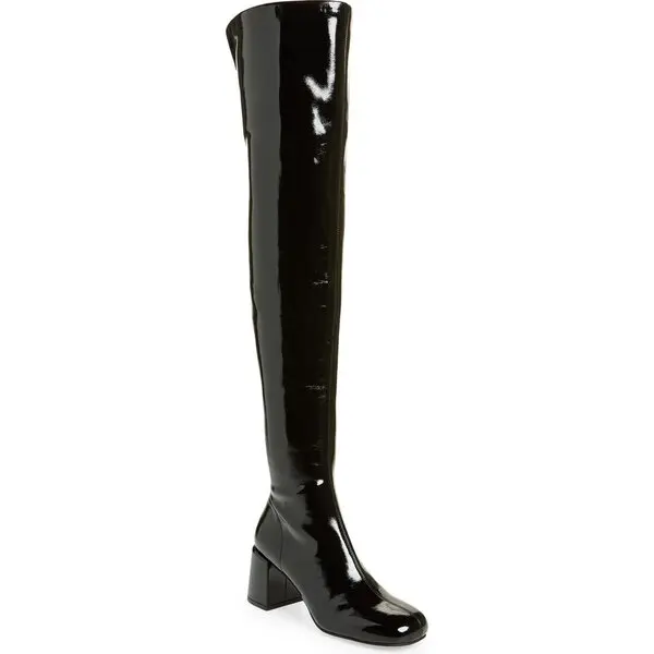 Jeffrey Campbell Maize Over The Knee Patent Leather Boot - Black Patent