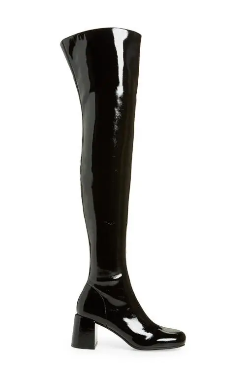 Jeffrey Campbell Maize Over The Knee Patent Leather Boot - Black Patent