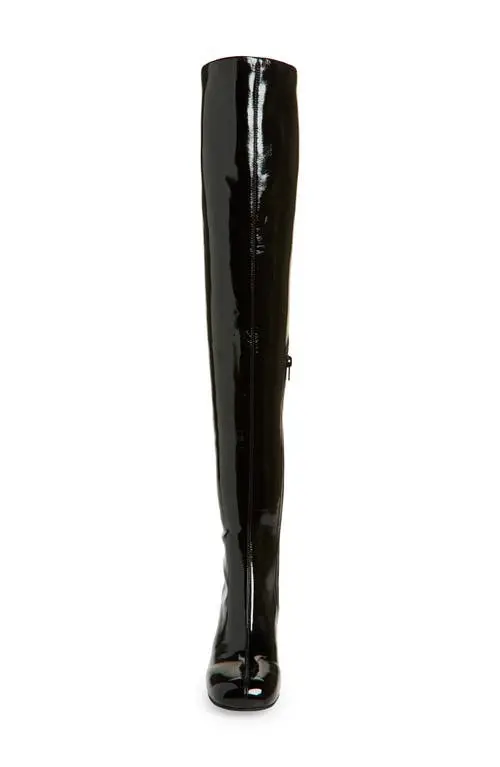 Jeffrey Campbell Maize Over The Knee Patent Leather Boot - Black Patent