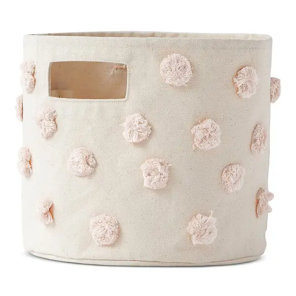 PEHR Pom Pom Cotton Canvas Storage Pint - Blush