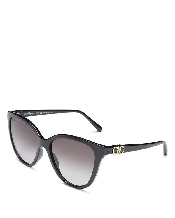 FERRAGAMO 57mm Cat Eye Sunglasses - Black/black Gradient