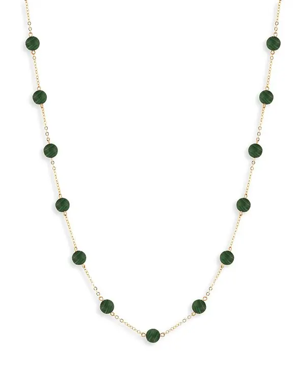 Bloomingdale'S Malachite Station Necklace - Green/gold