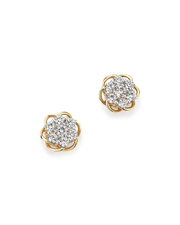 Bloomingdale'S Diamond Flower Stud Earrings .50 Tcw - White/gold
