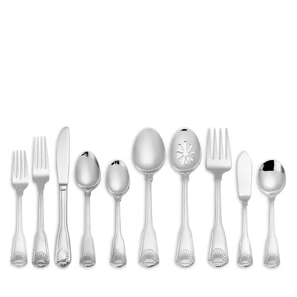 TOWLE London Shell 45 Piece Flatware Set - Silver