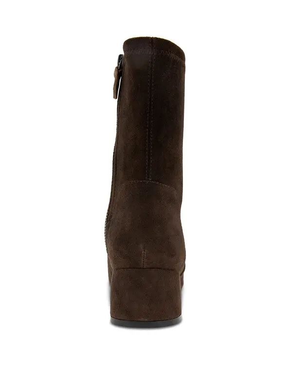 KENNETH COLE Emily Zip Mid Heel Boots - Chocolate
