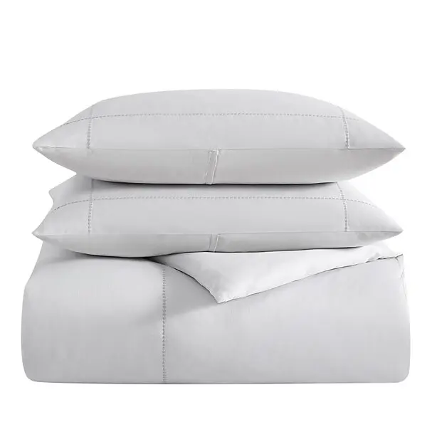 Vera Wang Simple Dot Duvet Cover Set, Queen - Pale Gray