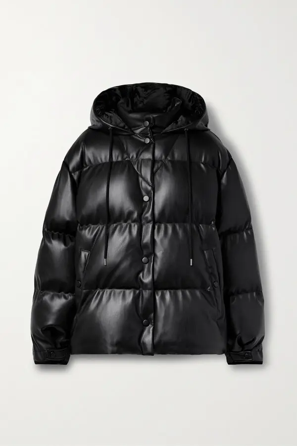 Stella McCartney Net Sustain Hooded Quilted Vegetarian Leather Jacket