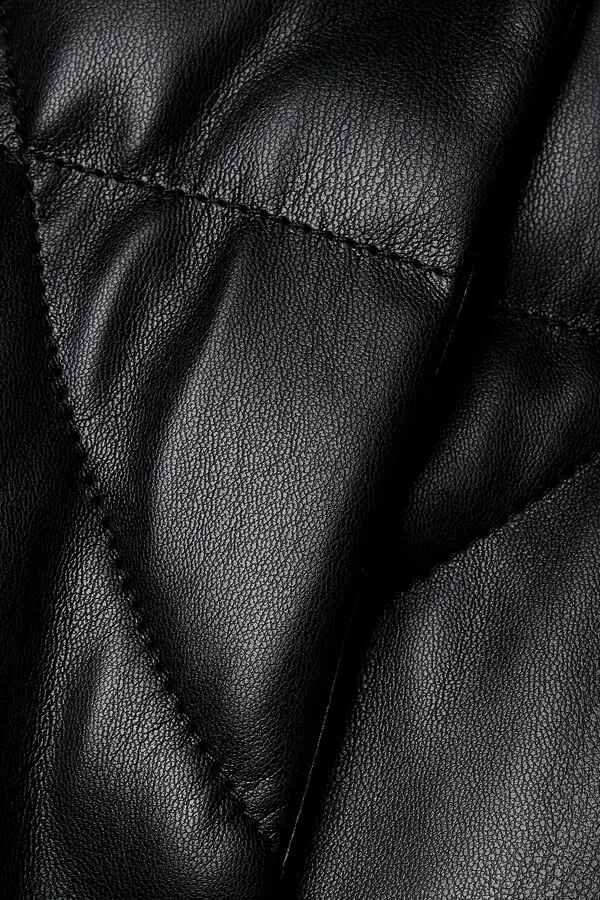 Stella McCartney Net Sustain Hooded Quilted Vegetarian Leather Jacket