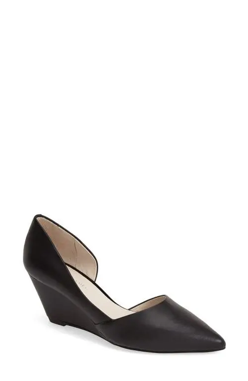 KENNETH COLE Ellis Half D'orsay Wedge Pump - Black