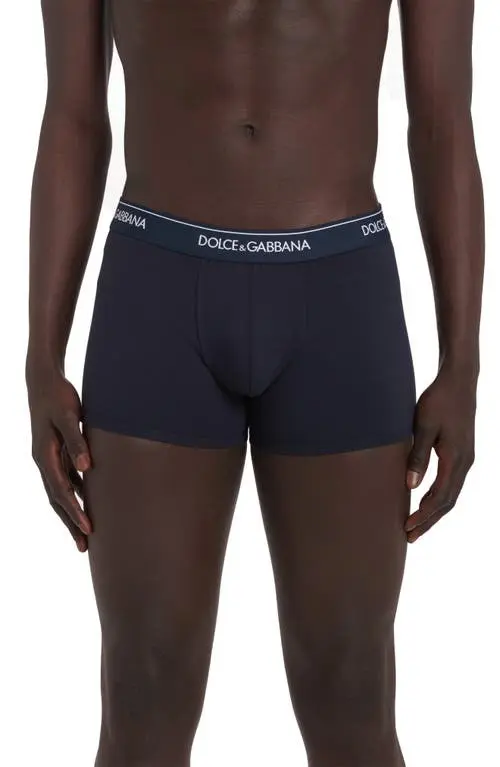 Dolce & Gabbana 2-pack Logo Waist Boxer Briefs - Dark Blue