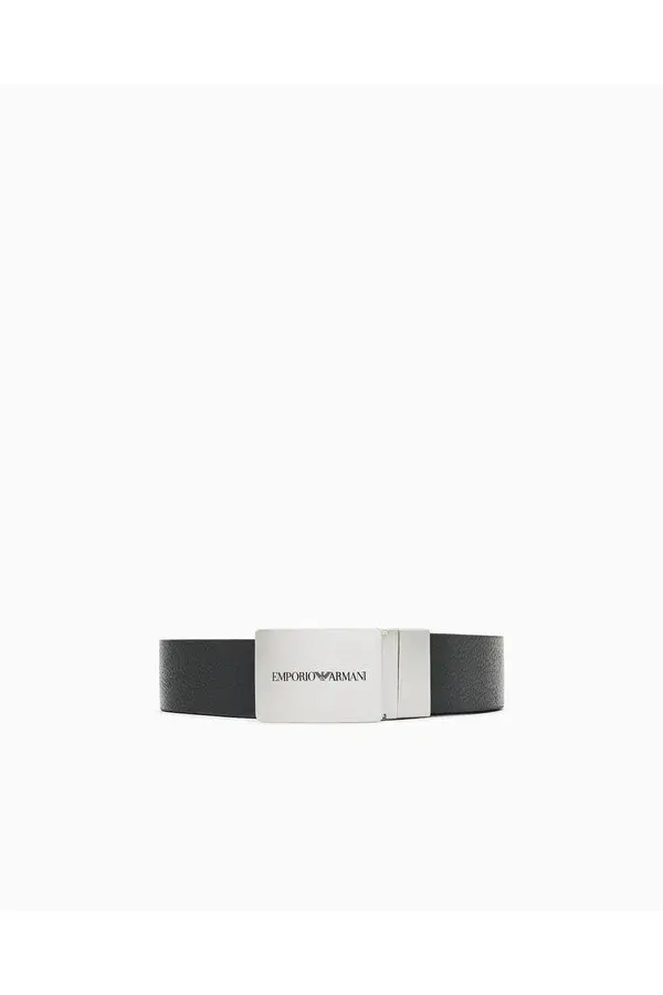 Emporio Armani Reversible Leather Belt - Black