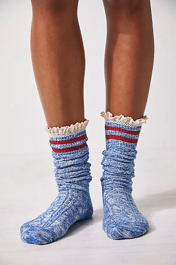Free People Homecoming Knee High Socks - Blue