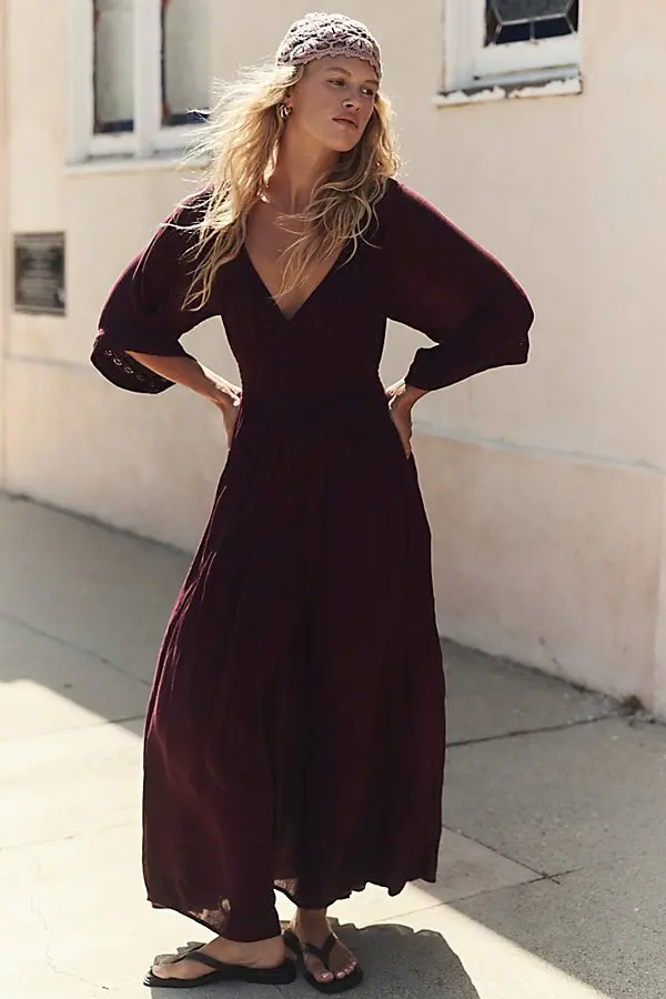 Free People Dixie Maxi Dress - Fig