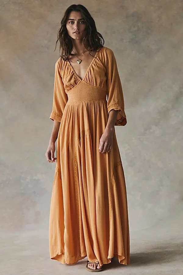 Free People Dixie Maxi Dress - Golden Earth