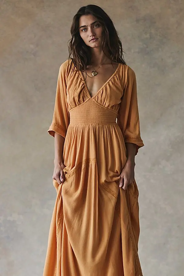 Free People Dixie Maxi Dress - Golden Earth