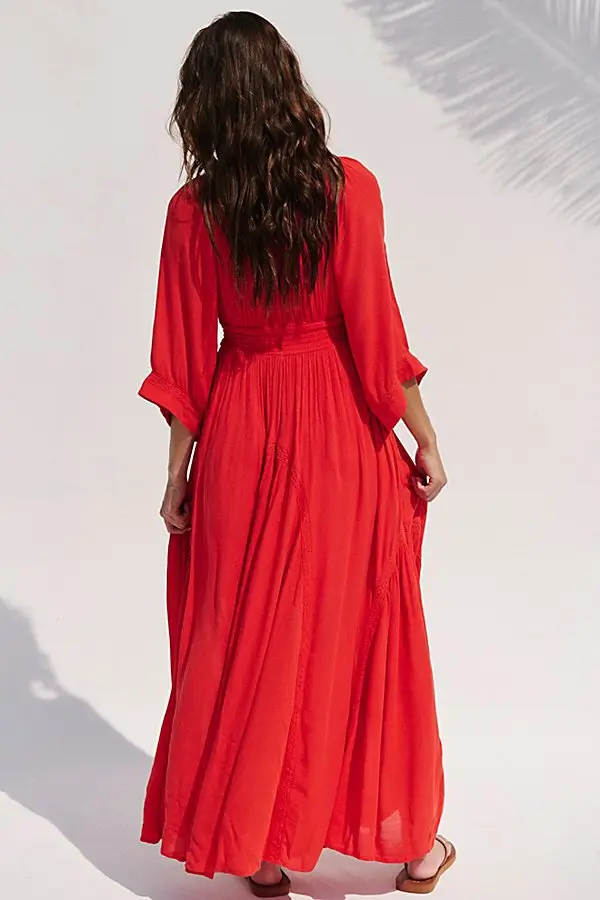 Free People Dixie Maxi Dress - Persimmon