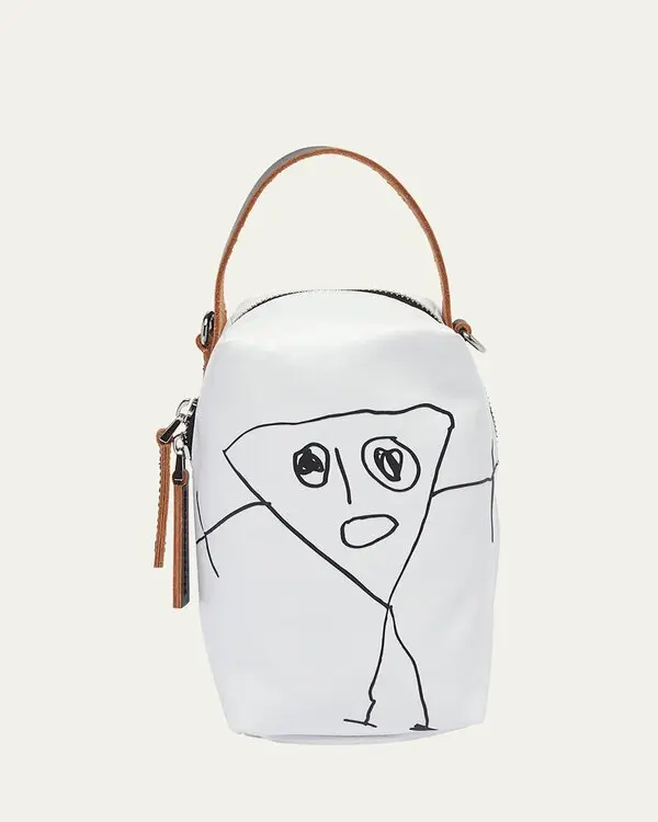 Plan C Pili Graphic-print Bucket Bag - Optical White