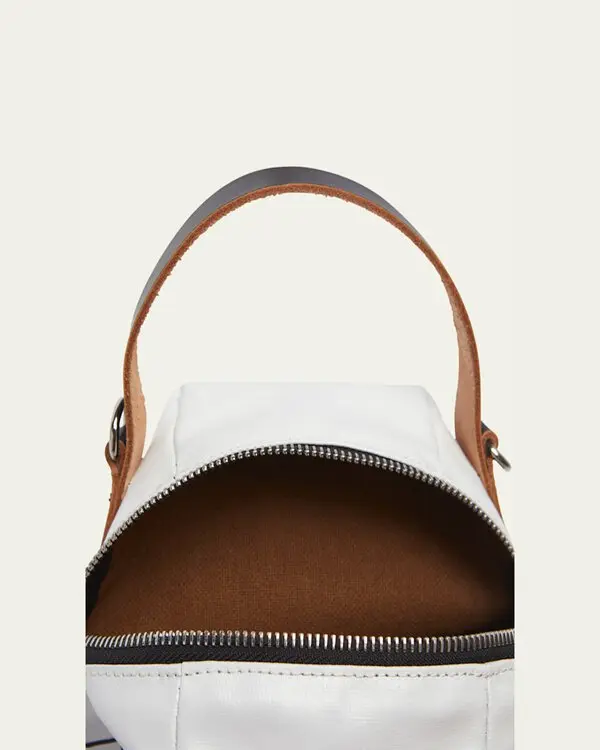Plan C Pili Graphic-print Bucket Bag - Optical White