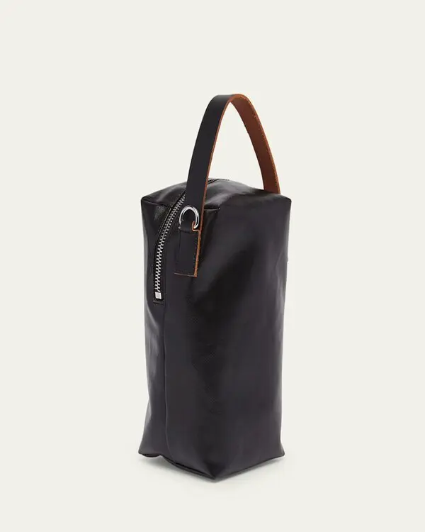 Plan C Pili Graphic-print Canvas Bucket Bag - Black