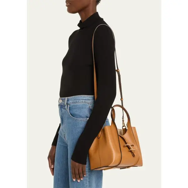 TOD'S Mini Leather Tote Bag - Beige