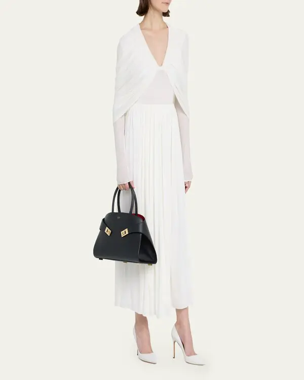 FERRAGAMO Small Hug Leather Top-handle Bag - Nero