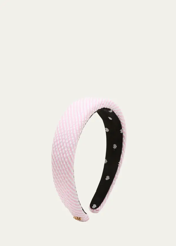 Lele Sadoughi Seersucker Alice Headband - Shell Pink 