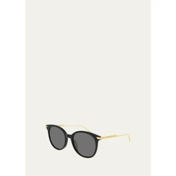 Bottega Veneta Round Acetate/metal Sunglasses