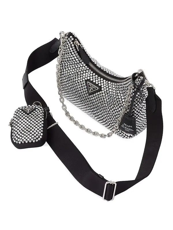 Prada Re-edition 2005 Crystal Embellished Bag