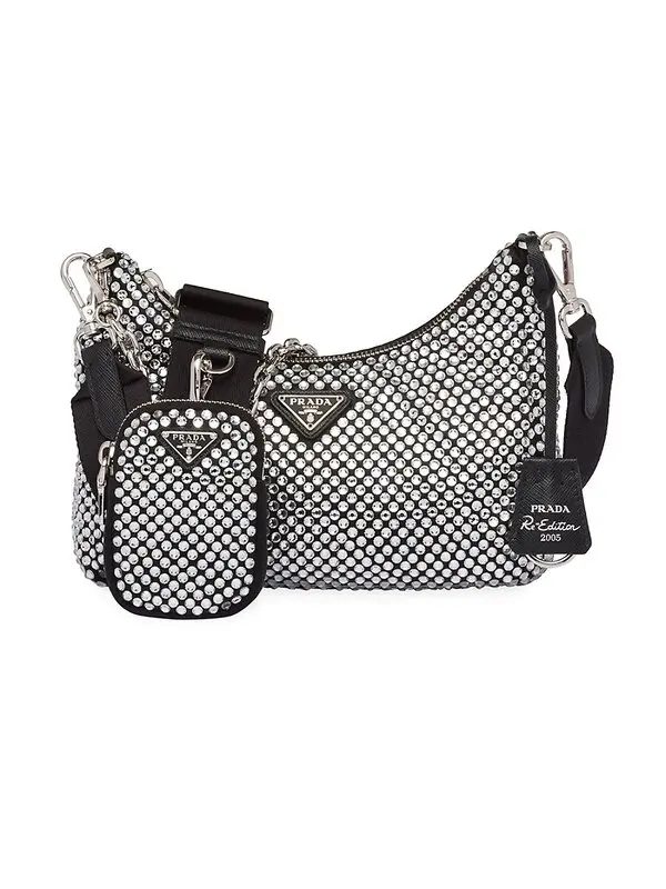 Prada Re-edition 2005 Crystal Embellished Bag