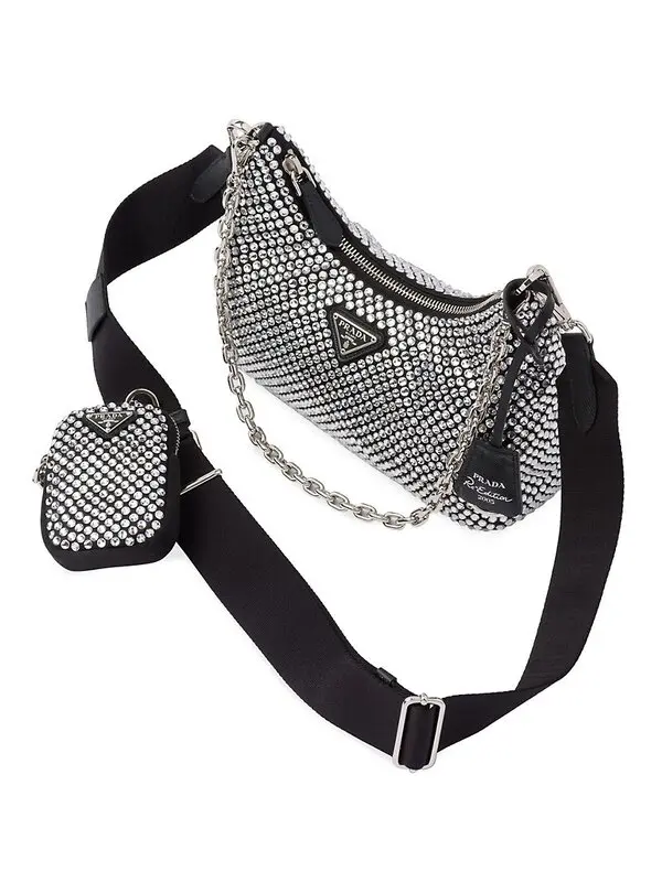 Prada Re-edition 2005 Crystal Embellished Bag