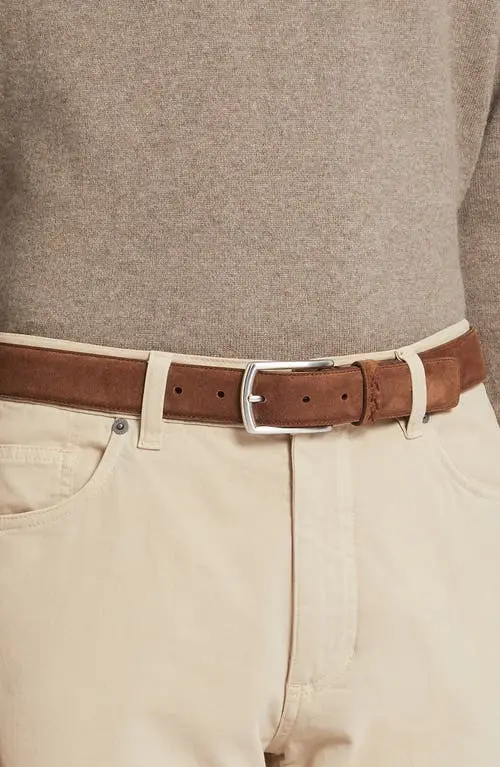 Zegna Triple Stitch Suede Belt - Vicuna