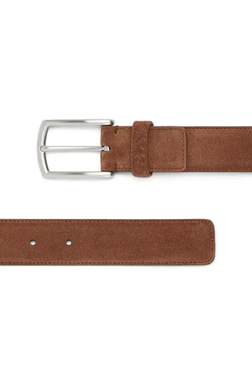 Zegna Triple Stitch Suede Belt - Vicuna