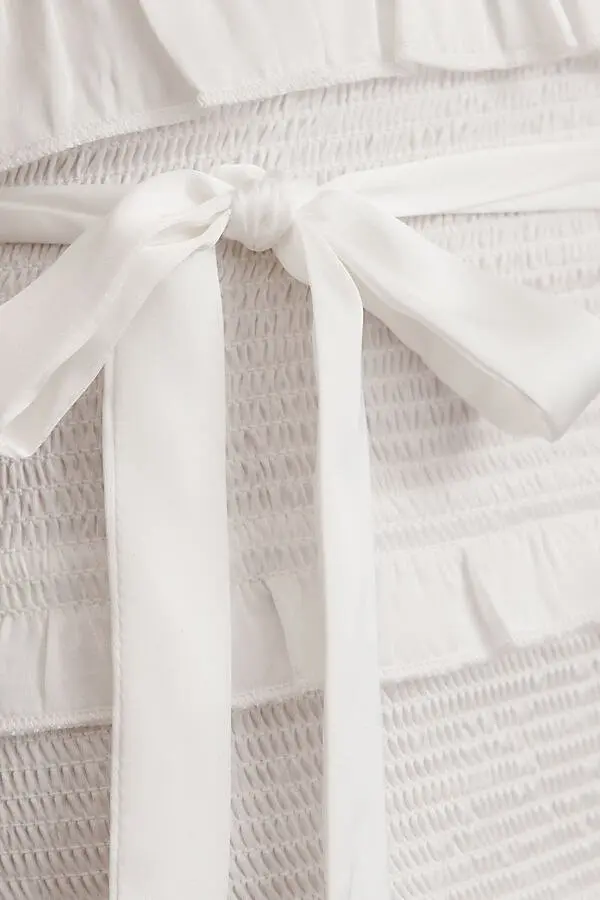 V. CHAPMAN Lily Ruched & Ruffled Stretch Midi Dress